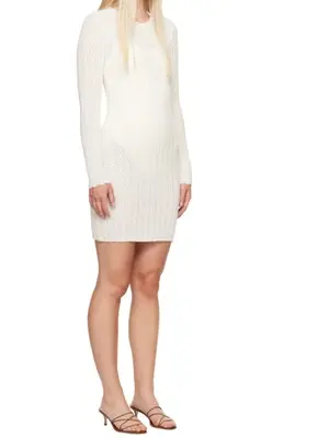 LOULOU STUDIO Ribbed Knitted Mesh Dress - White
