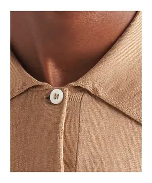 Prada Sleeveless Knitted Polo Shirt - Camel Brown