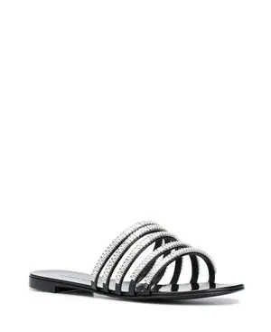 GIUSEPPE ZANOTTI Embellished Flip Flops - White