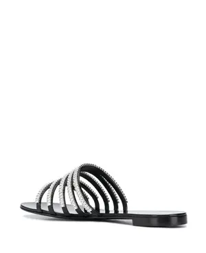 GIUSEPPE ZANOTTI Embellished Flip Flops - White