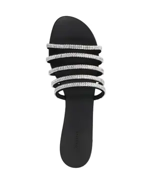 GIUSEPPE ZANOTTI Embellished Open-toe Flat Sandals - Black