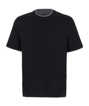 Brunello Cucinelli Layered-effect Crewneck T-shirt - Black