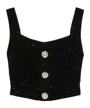 Balmain Tweed Cropped Top