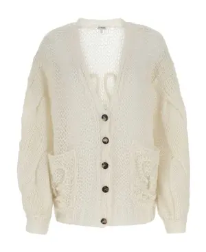 Loewe Logo Cable Knitted Cardigan - No
