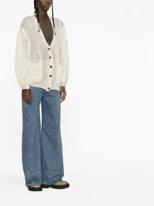 Loewe Logo Cable Knitted Cardigan