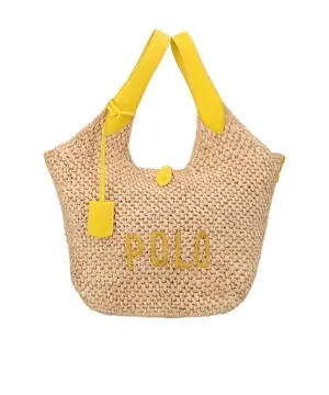 Polo Ralph Lauren Woven Raffia Tote Bag - Nude