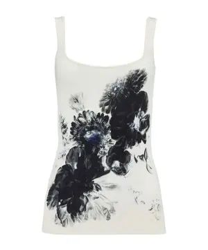 Alexander McQueen Floral Print Square Neck Tank Top - No