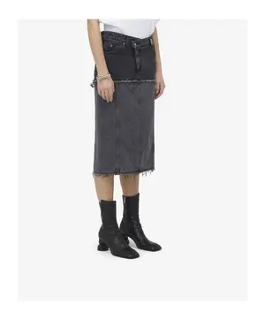 Alexander McQueen Two-tone Denim Skirt