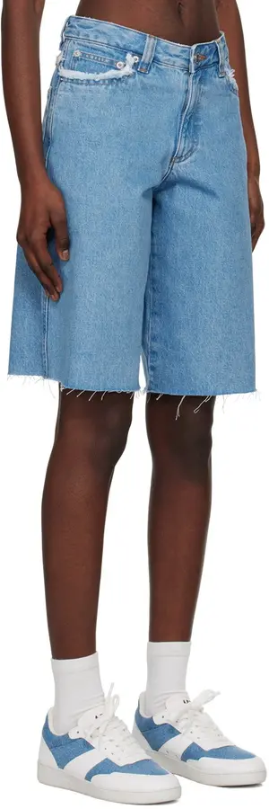 A.p.c. Frayed Detail Denim Shorts