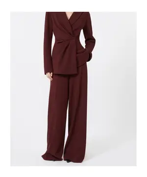 Max Mara Tuxedo-style Cady Trousers - Cherry Color
