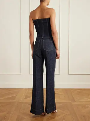 JEAN PAUL GAULTIER Denim Corset With Ribbed Detailing