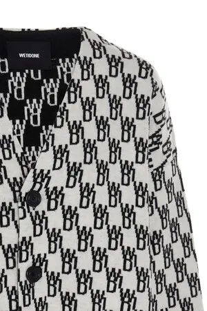 We11Done Monogram Jacquard Knit Cardigan - No