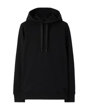 Burberry Embroidered Equestrian Drawstring Hoodie - Black