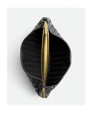 Bottega Veneta Sardine Woven Top Handle Bag - Black
