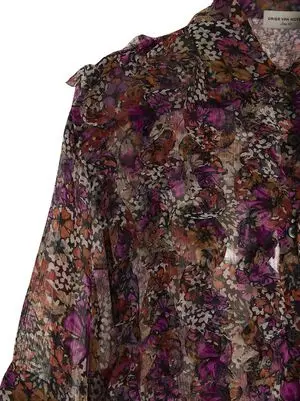 Dries Van Noten Short Sleeve Floral Tassel Shirt