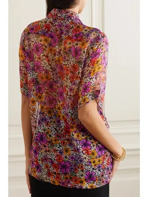Dries Van Noten Short Sleeve Floral Tassel Shirt