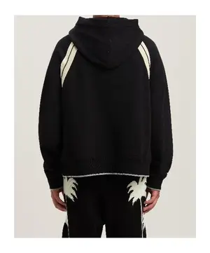 Palm Angels Logo Print Hoodie - Black