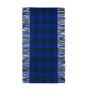 Burberry Check-pattern Fringed-edge Scarf - Blue