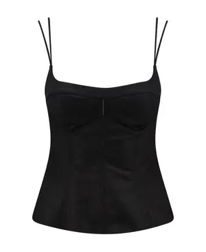 Stella McCartney Peplum Top With Shoulder Straps - Black