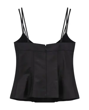 Stella McCartney Peplum Top With Shoulder Straps - Black