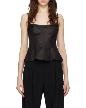 Stella McCartney Peplum Top With Shoulder Straps - Black