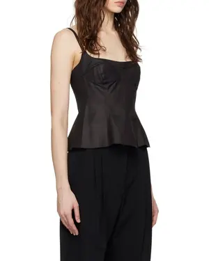 Stella McCartney Peplum Top With Shoulder Straps - Black