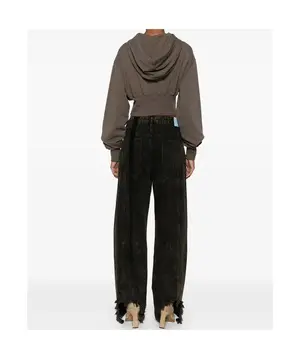 Rick Owens Tatlin Drawstring Cropped Hoodie