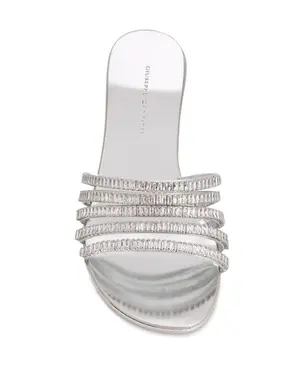GIUSEPPE ZANOTTI Embellished Metallic High-heeled Sandals - White