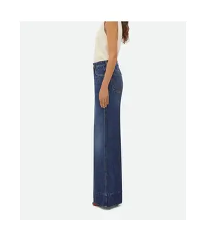Bottega Veneta Logo Patch Wide Leg Jeans