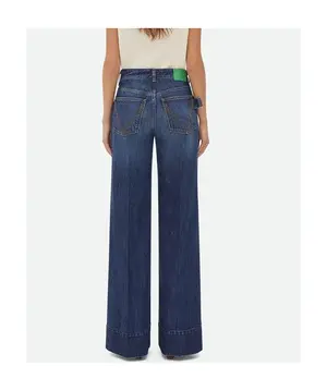 Bottega Veneta Logo Patch Wide Leg Jeans