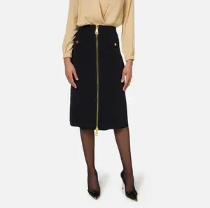 Elisabetta Franchi Zip-front Pencil Midi Skirt