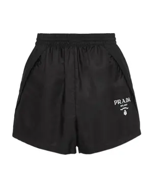Prada Re-nylon Shorts With Embroidered Logo