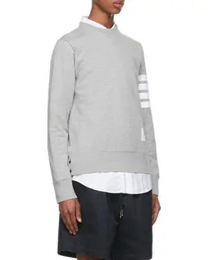 Thom Browne 4-bar Stripe Sweatshirt - Light Gray