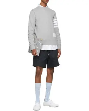 Thom Browne 4-bar Stripe Sweatshirt - Light Gray