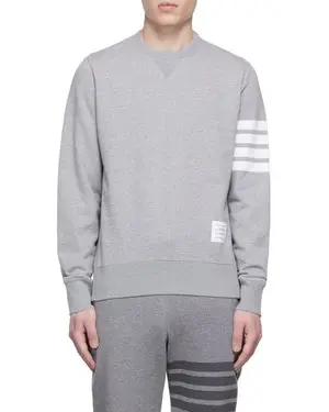 Thom Browne 4-bar Stripe Sweatshirt - Light Gray