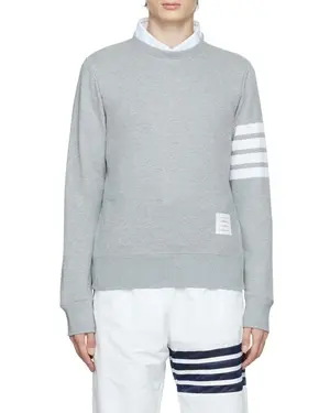 Thom Browne 4-bar Stripe Sweatshirt - Light Gray