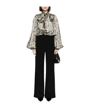 Balmain Snakeskin-print Silk Blouse