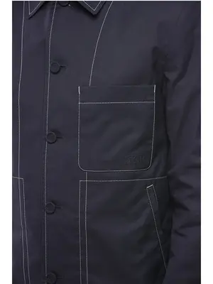 Dior Embossed Logo Collared Button-up Jacket