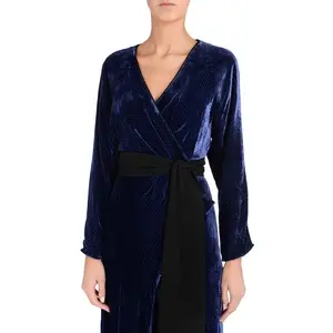 Diane Von Furstenberg V-neck Belted Long Sleeve Dress