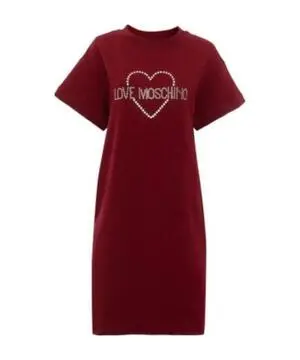 Moschino Rhinestone Heart T-shirt Dress