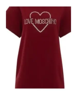 Moschino Rhinestone Heart T-shirt Dress
