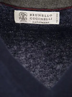 Brunello Cucinelli Cashmere V-neck Jumper - Black