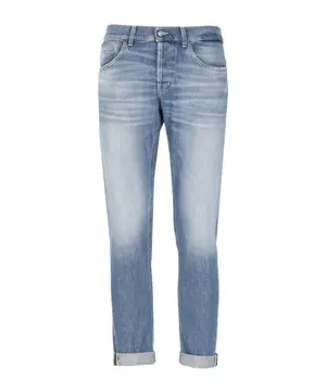DONDUP Faded Ruffle Denim Trousers - Blue