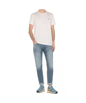 DONDUP Faded Ruffle Denim Trousers - Blue