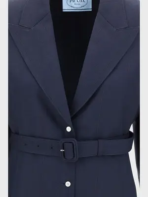 Prada Pinstripe Single-breasted Shirt Jacket