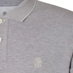 Brunello Cucinelli Logo-embroidered Short-sleeved Polo Shirt - Grey