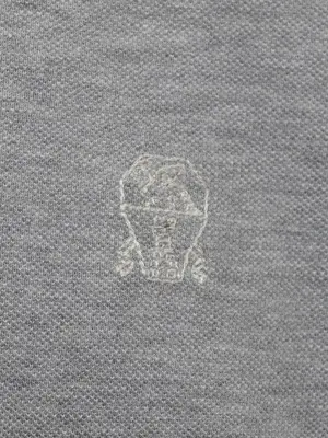 Brunello Cucinelli Logo-embroidered Short-sleeved Polo Shirt - Grey