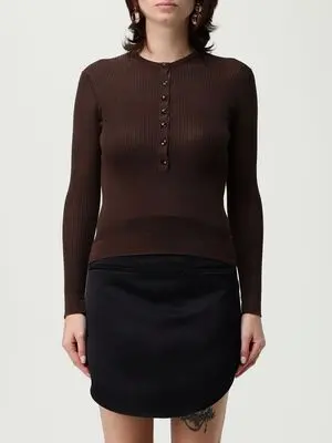 Magda Butrym Ribbed Henley Knit Sweater - Black