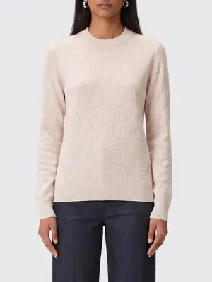 Fendi Ff Motif Knitted Sweater - Nude