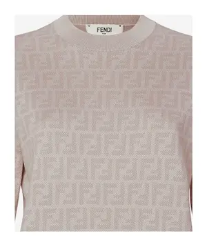 Fendi Ff Motif Knitted Sweater - Nude
